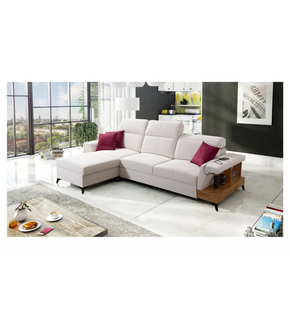 BELUTTI 292 x 180 cm divano letto angolare bianco